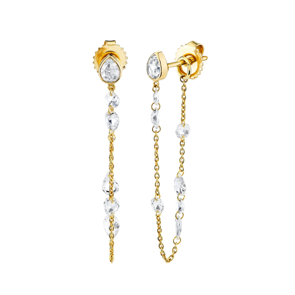 Eau de Rose Cut Diamond Iris Chain Earrings – Logan Hollowell